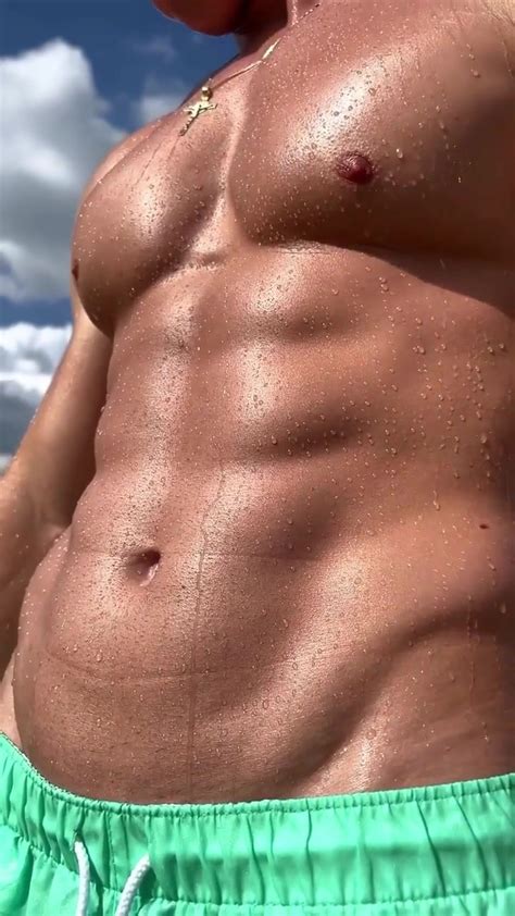 Tight Smooth Dripping Wet Hunky Muscles