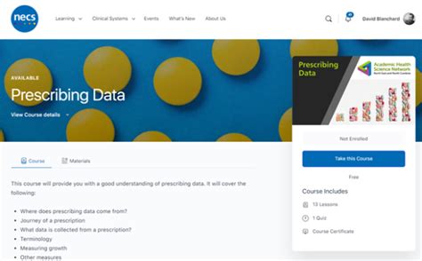 Prescribing Data Elearning Necs Medicines Optimisation