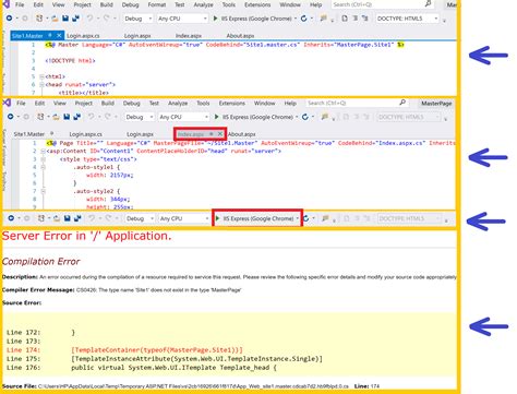 C Master Page Server Error Compiler Error Message CS0426 Stack
