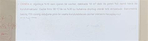 Solved ORNEK Agırlikça nem içeren bir cevher Chegg