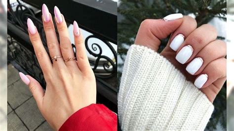 Jasny manicure stylowych i dziewczęcych zdobień
