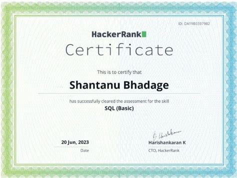 Hackerrank Sql Linkedin Shantanu Bhadage