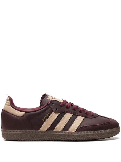 Adidas Samba Og Maroon Crystal Sand Gold Metallic Sneakers Braun Farfetch De