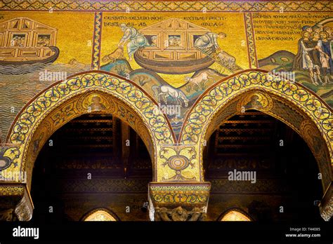 Medieval Byzantine Mosaics Of Noahs Arc Monreale Cathedral Sicily