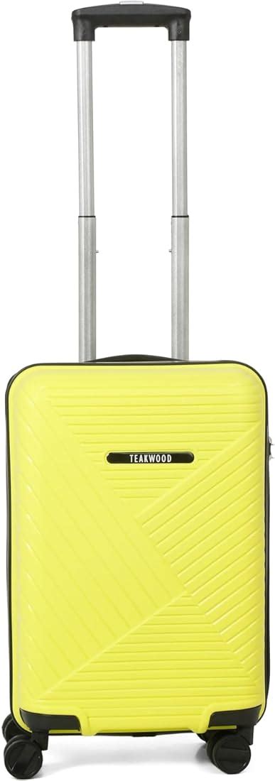 Teakwood Lime Green Textured Cabin Hard Trolley Bag Price History