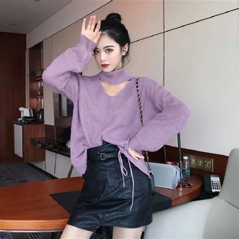 Buy Korean Casual V Neck Sweater Pullover Korean
