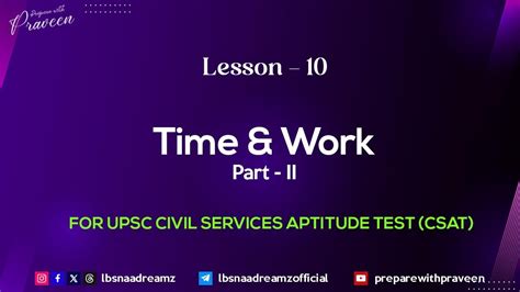 Part Ii Time And Work Concept Pyqs Explained Upsc Civil Service