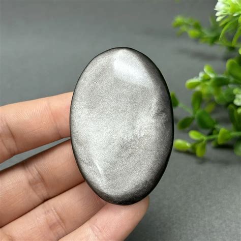 Piedra De Obsidiana Plateada De Cuarzo Natural Para Meditación Reiki