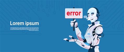 Premium Vector Modern Robot Show Error Message Futuristic Artificial