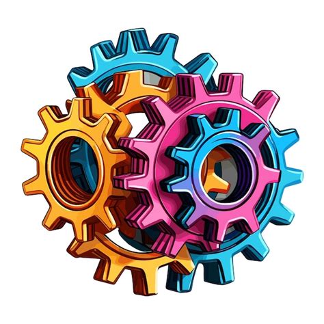 Illustration Vectorielle Dicône De Doodle Dengrenage 3d Vecteur Premium