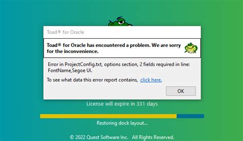 Error Update Toad 162 Toad For Oracle And Devops Toolkit Toad World