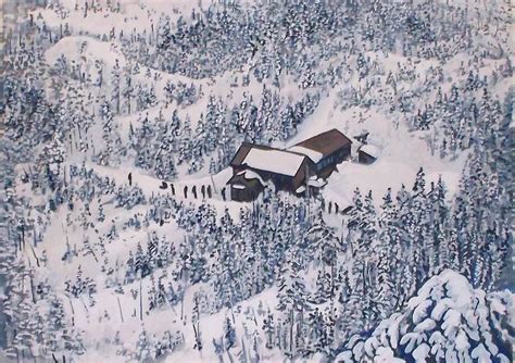 山岳風景 山好きの山の絵 868 北横岳ヒュッテ