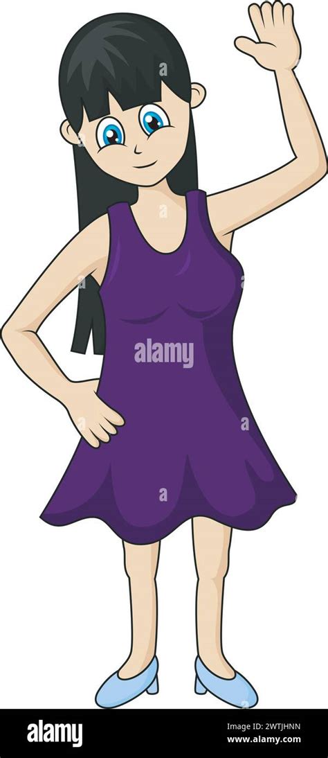 Lonely Girl Standing Cartoon Vector Illustration Stock Vector Image