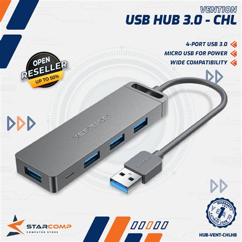 Jual Vention Chl Usb Hub Port Usb High Speed Power Adapter Gray Shopee Indonesia
