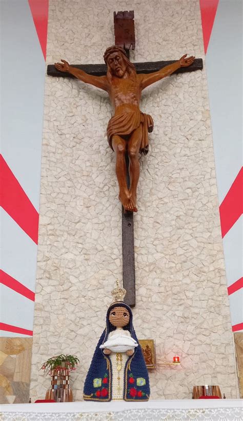 Nossa Senhora Aparecida em Crochê Porta Alianças Elo7
