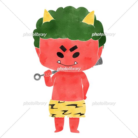 金棒を持って笑う赤鬼 水彩イラスト イラスト素材 7232318 フォトライブラリー Photolibrary