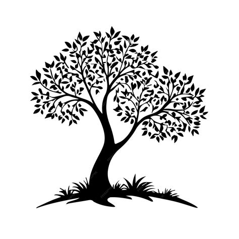 Tree Outline Vector Illustration Image Premium Ai Generated Vector