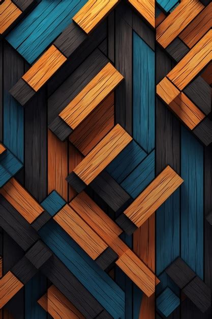 Premium Ai Image Geometric Wooden Design Ai Generative