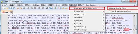 How To Format Sql Statement In Notepad Notepad Phpcn