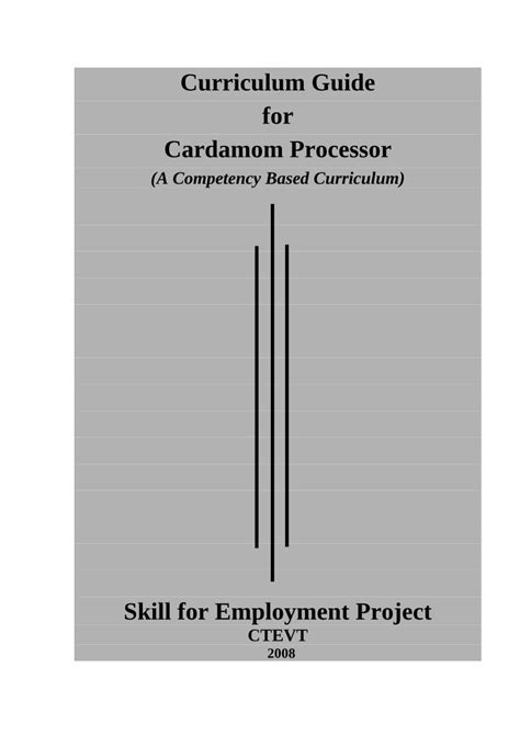 Pdf Curriculum Guide For Cardamom Processor Dokumen Tips