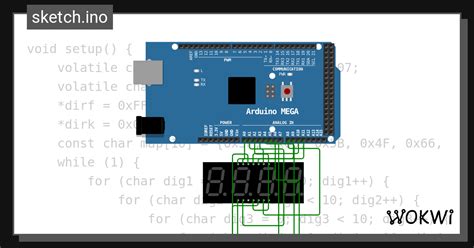 Quad 7 Segment Wokwi Esp32 Stm32 Arduino Simulator