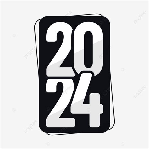 Blanco Y Negro 2024 Año Vector PNG 2024 Blanco Negro PNG y Vector