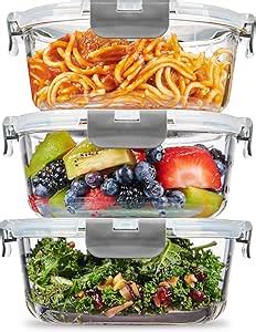 Finedine 6 Piece Superior Glass Food Storage Containers Set 32oz