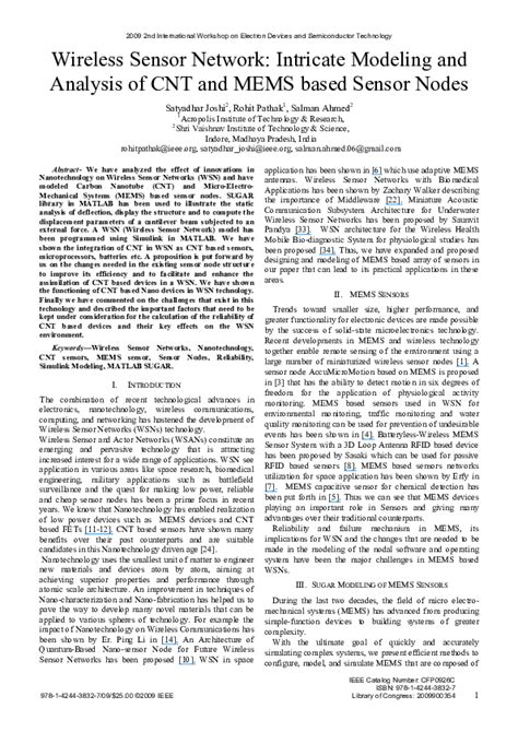 Pdf Wireless Sensor Network Intricate Modeling And Analysis Of Cnt