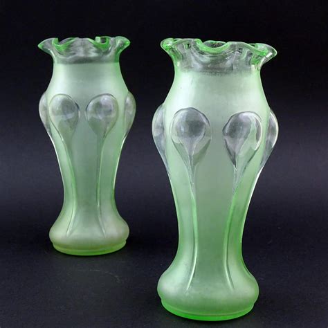 Antique Green Glass Vases Etsy