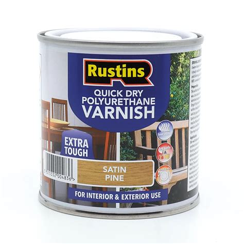Rustins Quick Drying Polyurethane Varnish Satin Pine 250ml Diy At Bandq