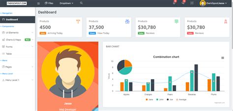 Free User Management Admin Dashboard Template 26 Therichpost