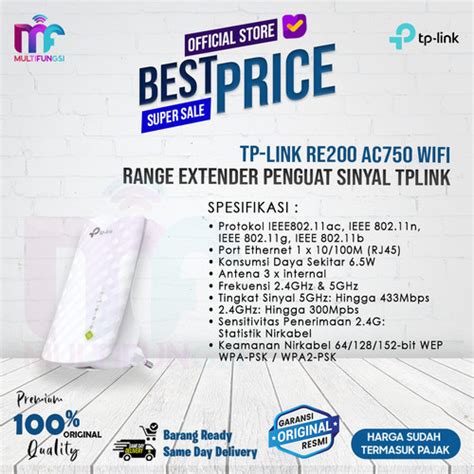 Jual Tp Link Re Ac Wifi Range Extender Penguat Sinyal Tplink Jakarta Pusat Multifungsi