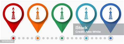 가스 및 오일 개념 벡터 아이콘 세트 평면 디자인 전화 포인터 인포 그래픽 템플릿 가솔린에 대한 스톡 벡터 아트 및 기타 이미지 가솔린 개념 개념 기호 Istock