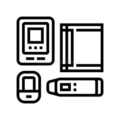 Digital Health Monitoring Smart Home Line Icon Vector Illustration