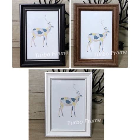 กรอบรูปแต่งบ้าน กรอบรูป 4x6 5x7 6x8 A5 14 8x21 Cm B5 7x10 พร้อมกระจกใส ขาคั้ง หู