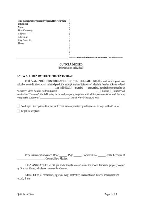 New Mexico QuitclAIm Deed AirSlate