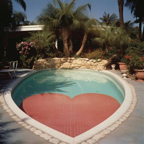Premium Photo There Is A Heart Shaped Pool In The Middle Of A Garden