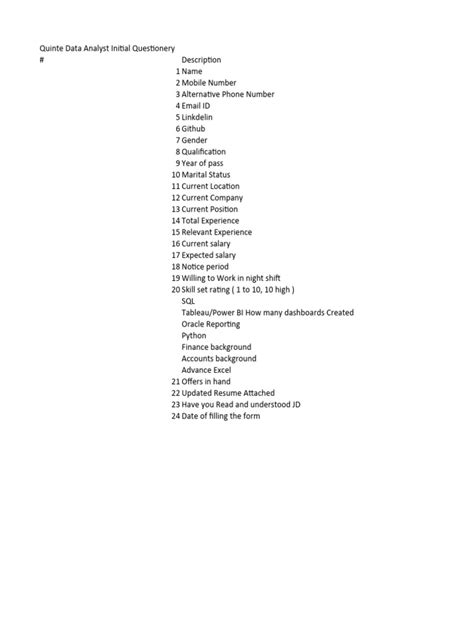 Quinte Data Analyst Pdf Information Science Information