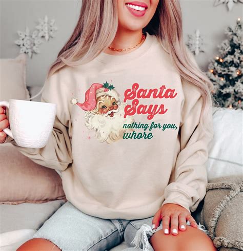 Nothing For You Whore Santa Shirt Claus Christmas Shirt Etsy