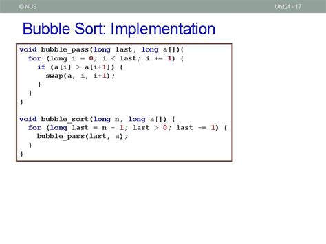 Cs 1010 Programming Methodology Unit 24 Sorting Nus