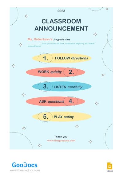 Class Announcement Template