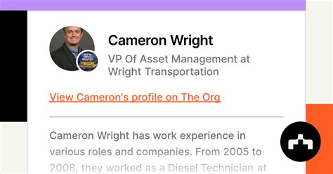 Cameron Wright Vp Of Asset Management At Wright Transportation The Org