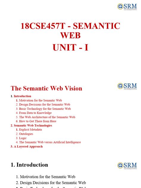 Semantic Unit1 Pdf Resource Description Framework Uniform Resource Identifier