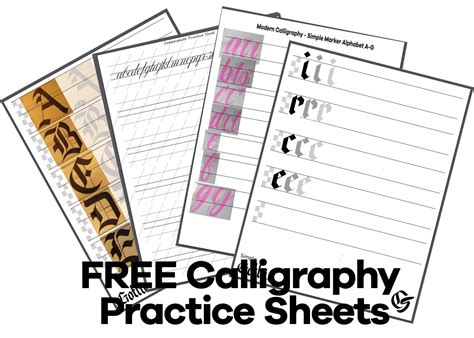 Beginner Printable Calligraphy Practice Sheets