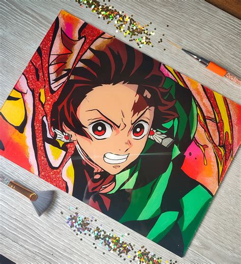 Glass Painting Glasspainting Anime Glassart Anime Etsy Uk Anime
