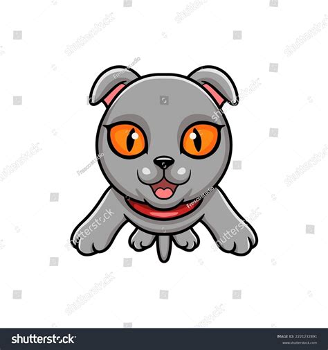 Cute Scottish Fold Cat Cartoon Flying Stock Vector Royalty Free