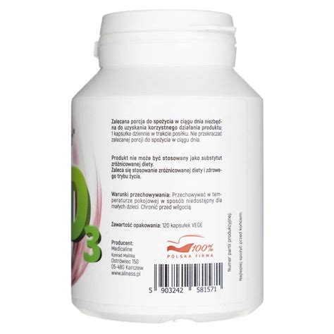 Aliness Natural Vitamin D3 From Algae 2000 Iu 120 Veg Capsules Medpak