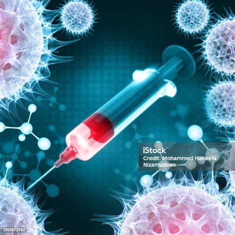 코로나바이러스 로타바이러스 또는 인플루엔자 바이러스 세포를 죽이는 백신 주사기 3d 일러스트레이션 주사기에 대한 스톡 사진 및