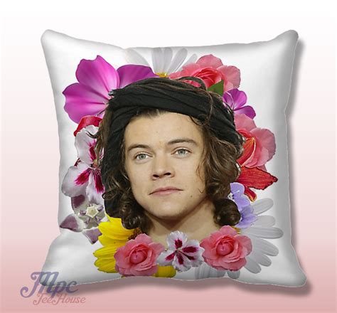 Harry Styles One Direction Floral Throw Pillow Cover Mpcteehouse 80s