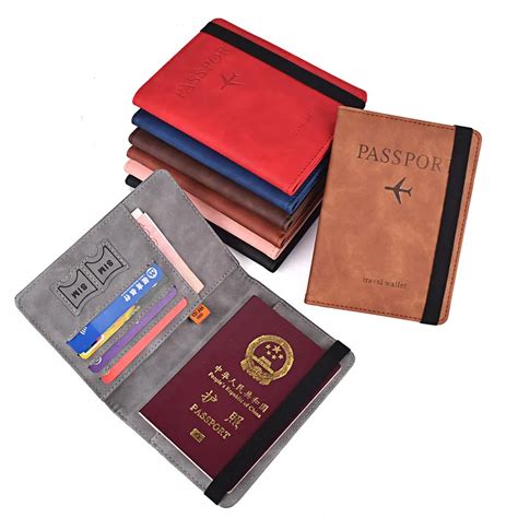 Кожаная Обложка на паспорт с эластичной резинкой, RFID-Блокировка для ...
